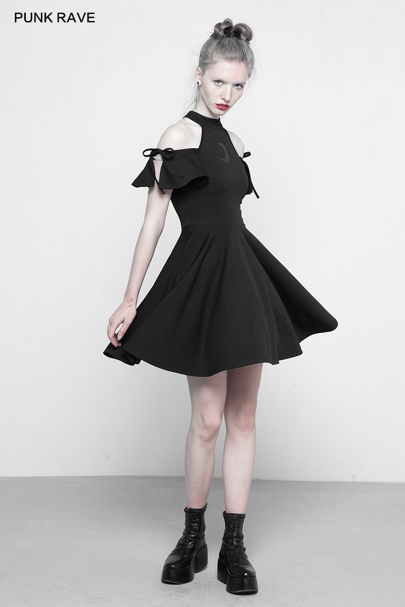OPQ-313 Gothic Astrology Series Moon Magic Halter Neck Dress – Punk ...
