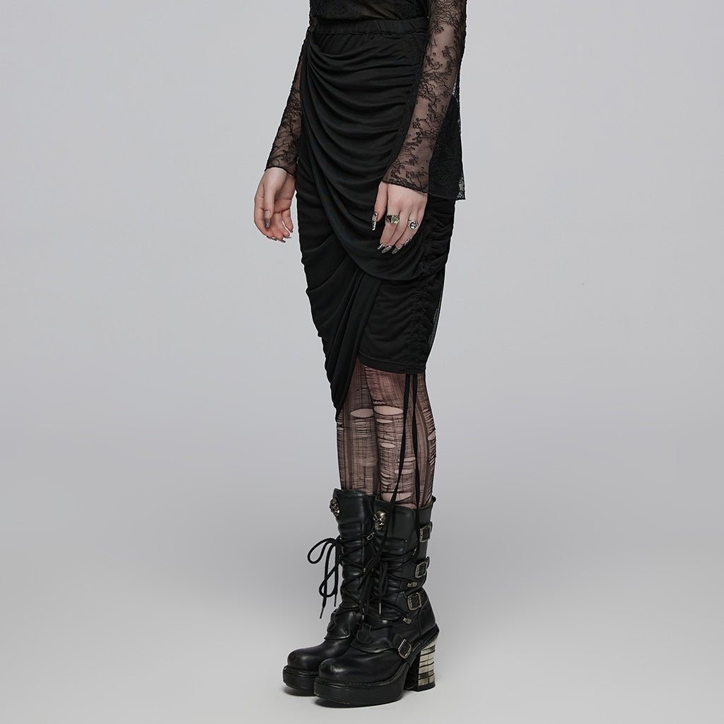 Drape cut multi layered half skirt OPQ-1402BQF – Punk Rave Original ...